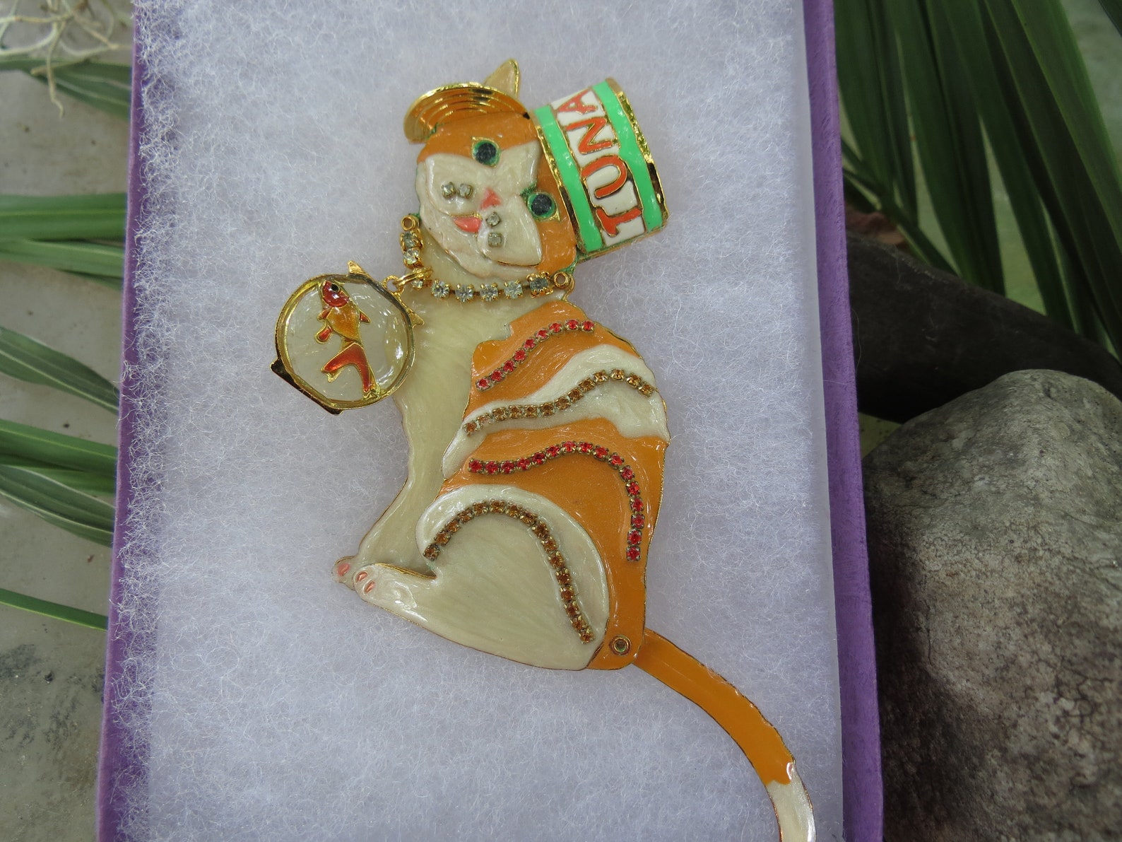 Lunch at the Ritz Tuna Can Cat Brooch LATR Orange Cat Pin - Etsy
