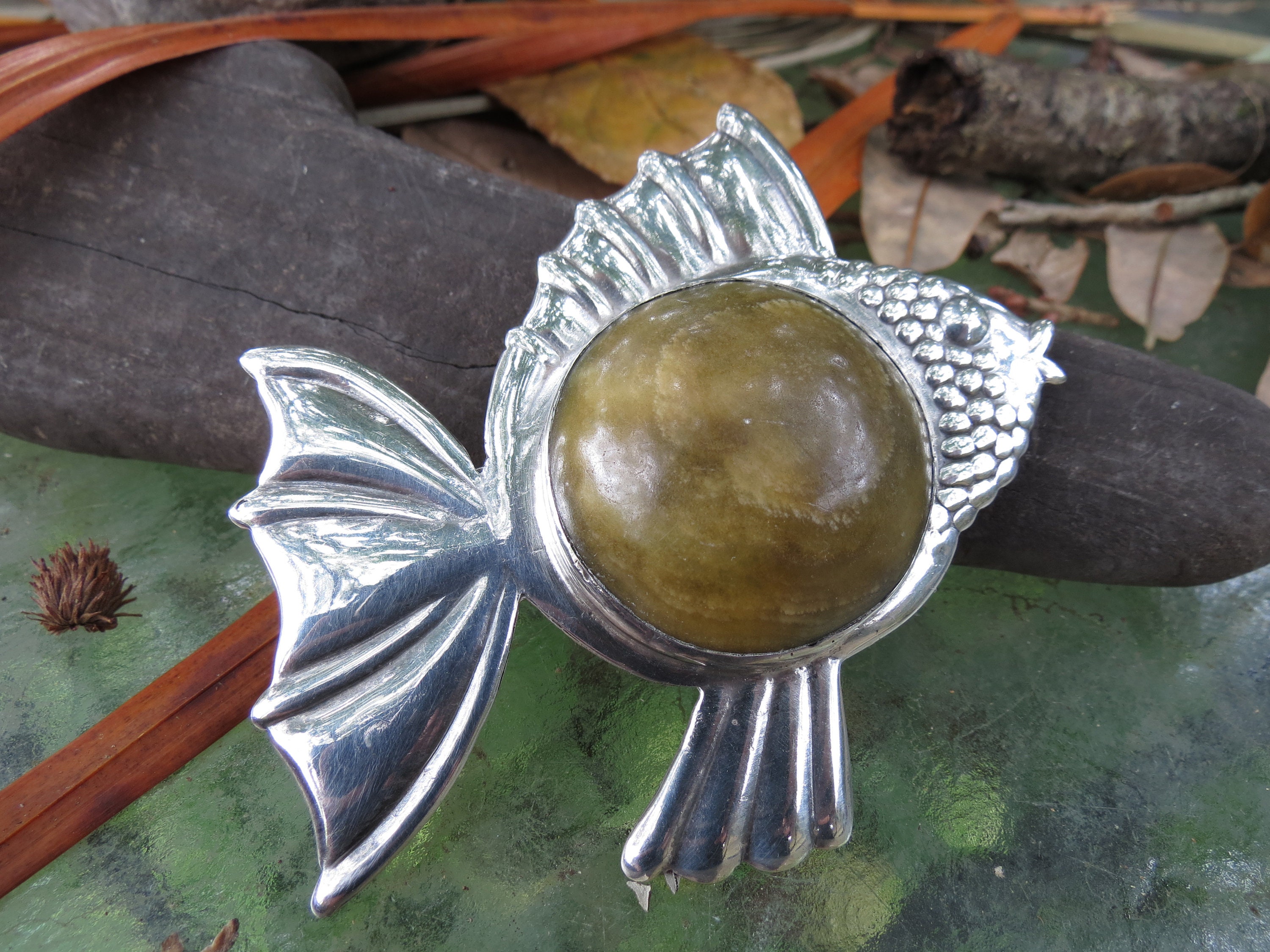 Mexican Sterling Silver Fish Brooch Large Old Angle Fish Pin - Etsy