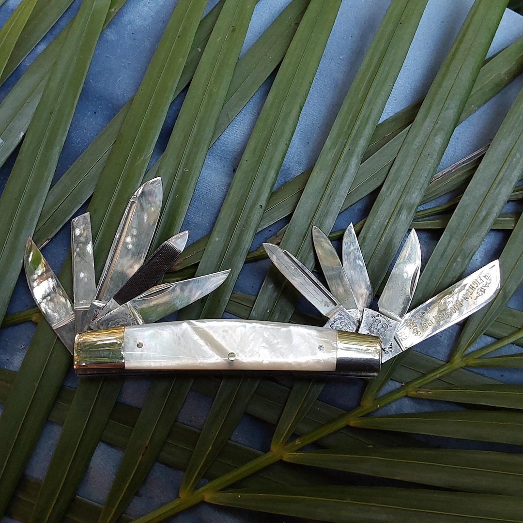 Fightin’ Rooster Mother of Pearl Multi Blade Knife - MOP Folding Pocket ...