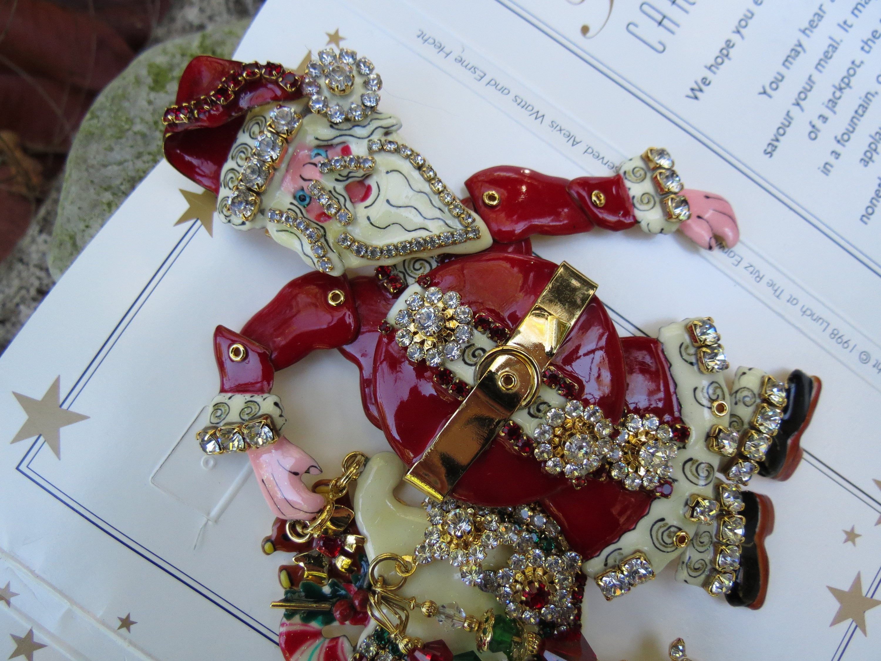 Lunch at the Ritz i Believe in Santa Brooch LATR | Etsy