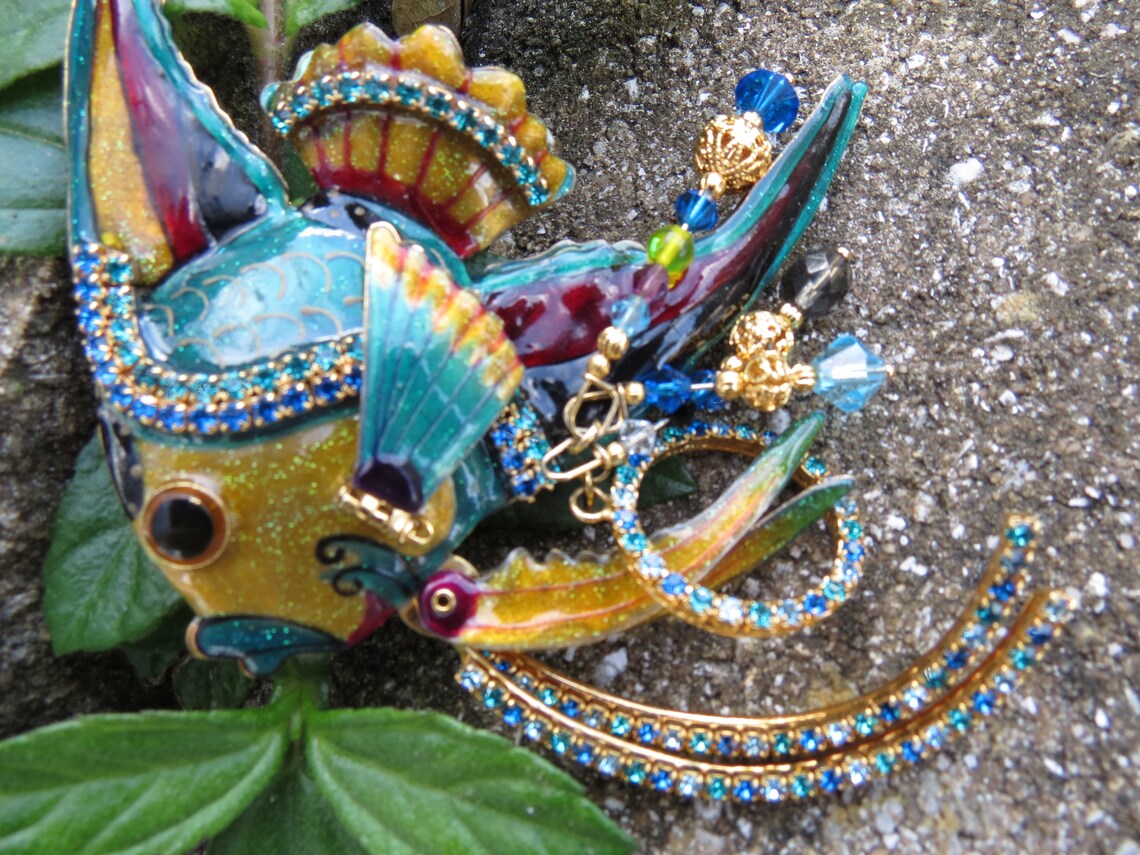 Lunch at the Ritz Angelfish Brooch LATR Enamel Angel Fish | Etsy