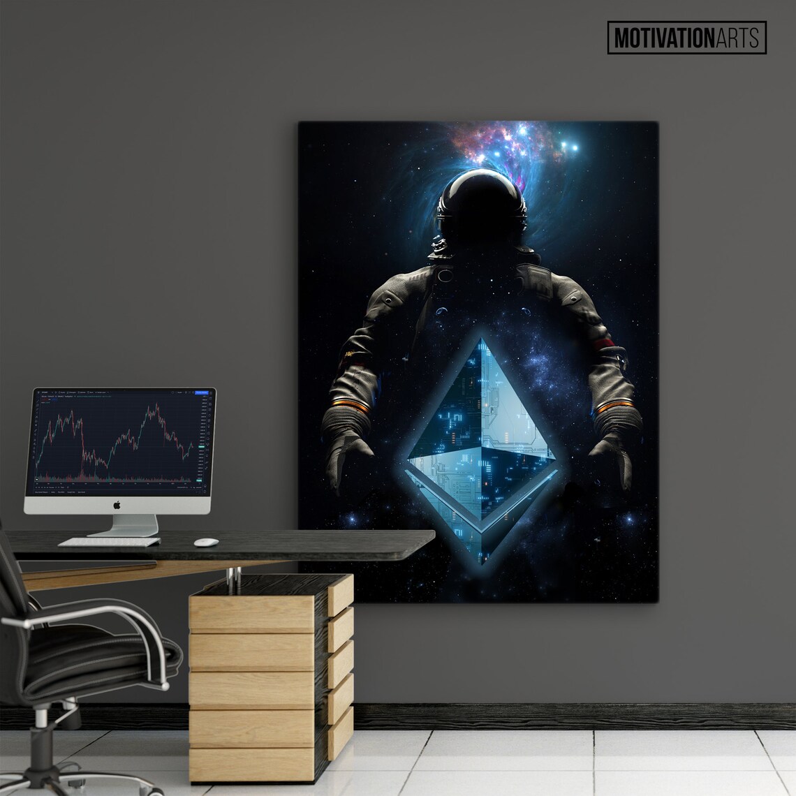 Ethereum Crypto Wall Art ETH Canvas Print Bitcoin Gift - Etsy