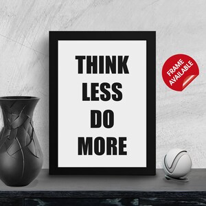 Think Less Do More Motivational Poster Dorm Decor Office - Etsy