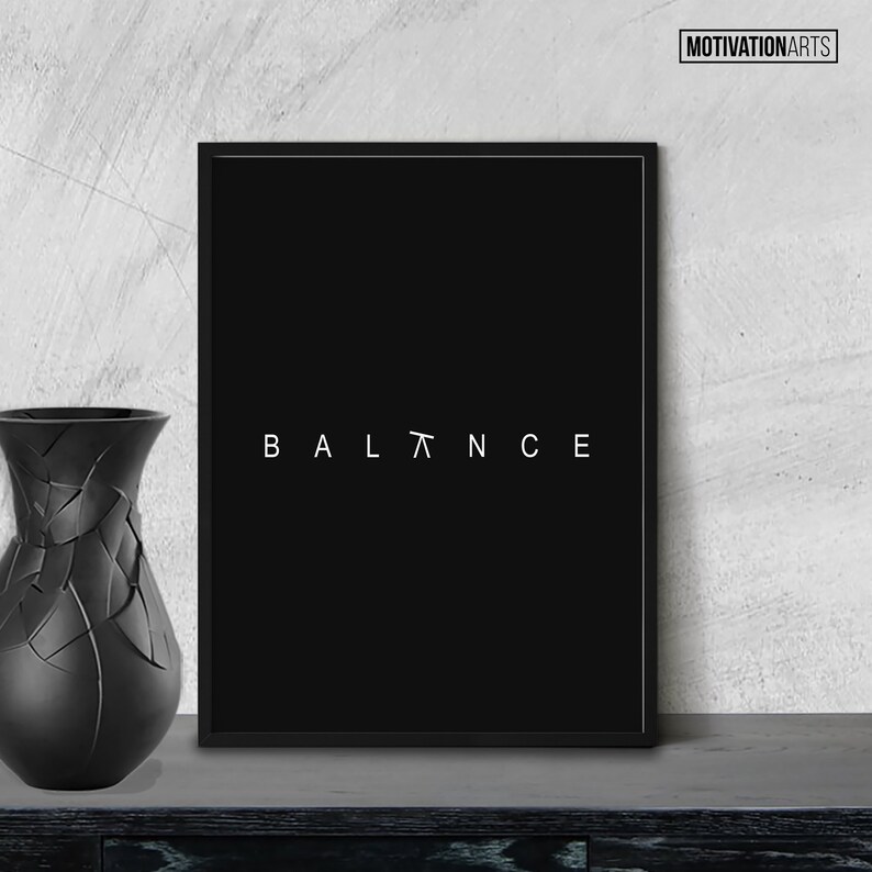 Balance Inspirational Wall Art Home Office Wall Decor | Etsy