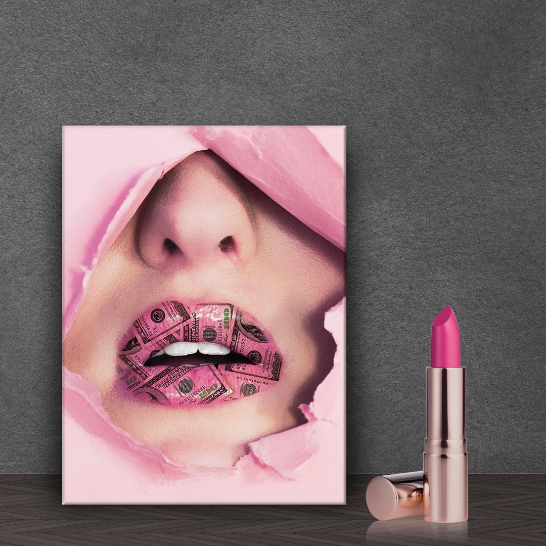Pink Lips Canvas Art Lips Modern Canvas Wall Art Inspirational Gift pink-lips-canvas-art-lips-modern-canvas-wall-art-inspirational-gift