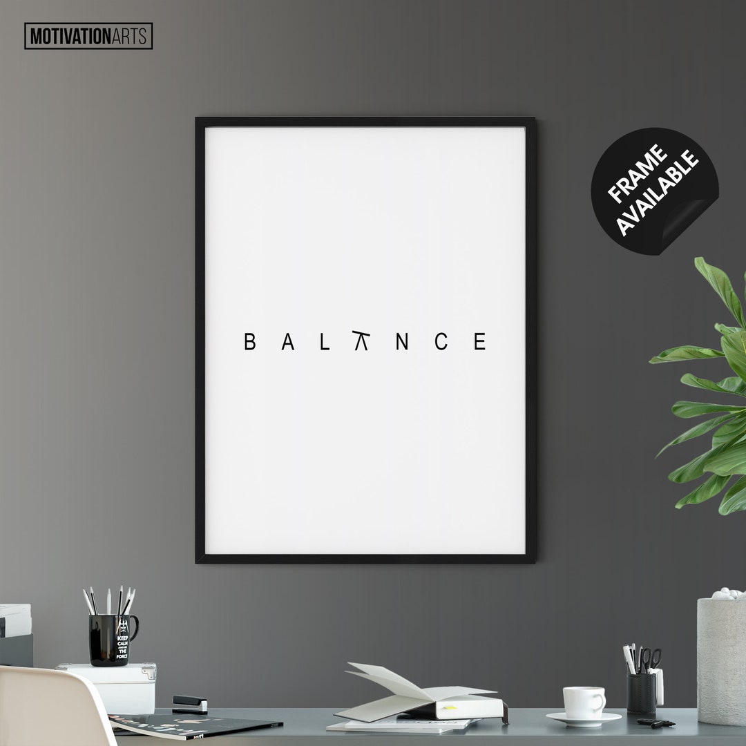 Balance Inspirational Wall Art Home Office Wall Decor - Etsy