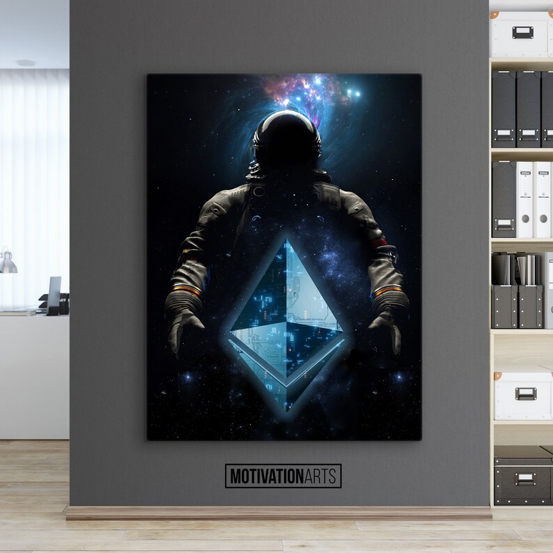 Ethereum Crypto Wall Art ETH Canvas Print Bitcoin Gift - Etsy