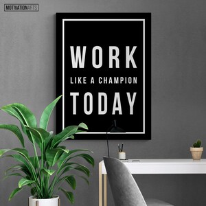 Work Like a Champion Home Gym Wall Decor Fitness Sign Gift - Etsy