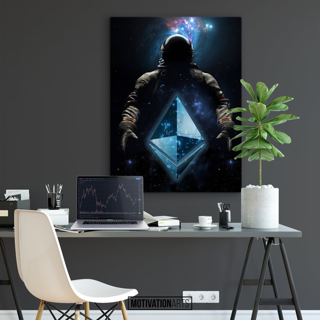 Ethereum Crypto Wall Art, ETH Canvas Print, Bitcoin Gift, Trader ...