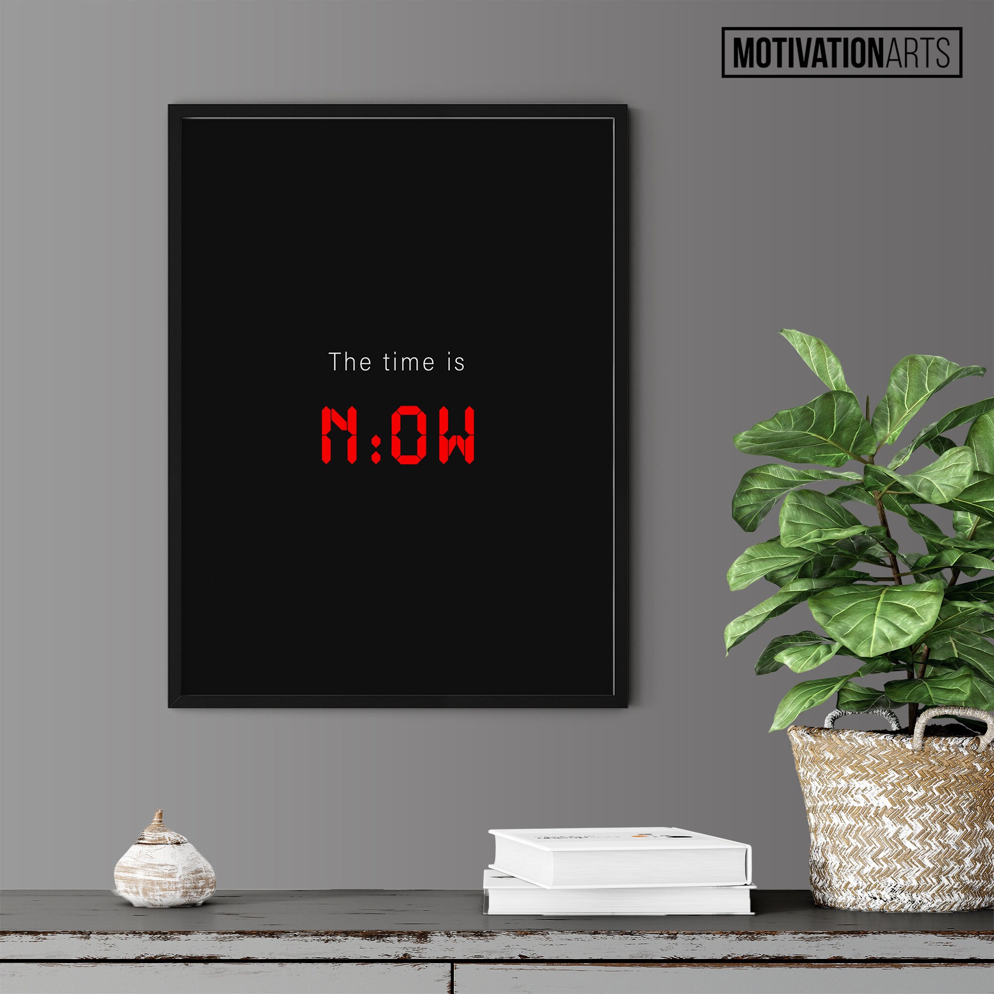 Time is Now Inspirational Wall Art Home Office Wall Decor | Etsy