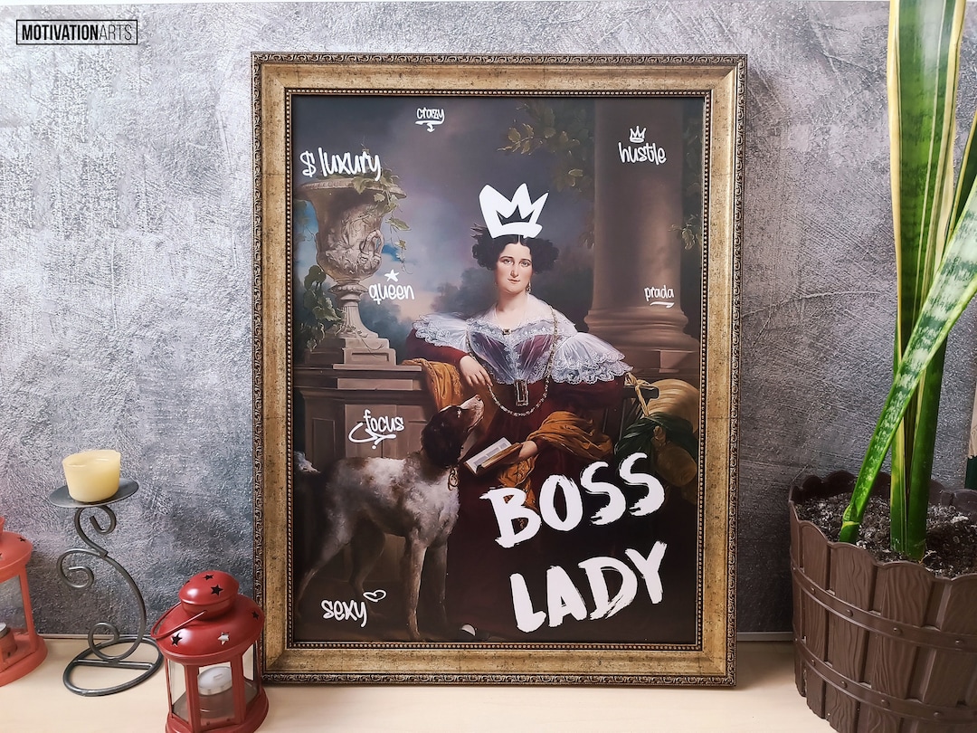 Boss Lady Home Office Decor, Altered Renaissance Wall Art, Eclectic ...
