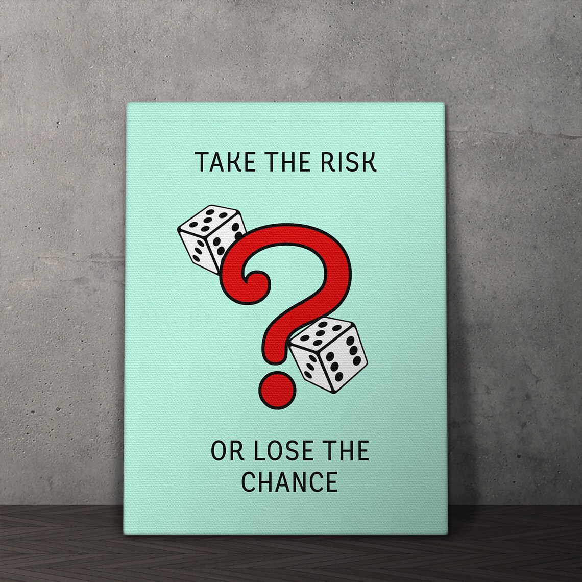 Take The Risk or Lose The Chance Inspirational Quote Canvas | Etsy