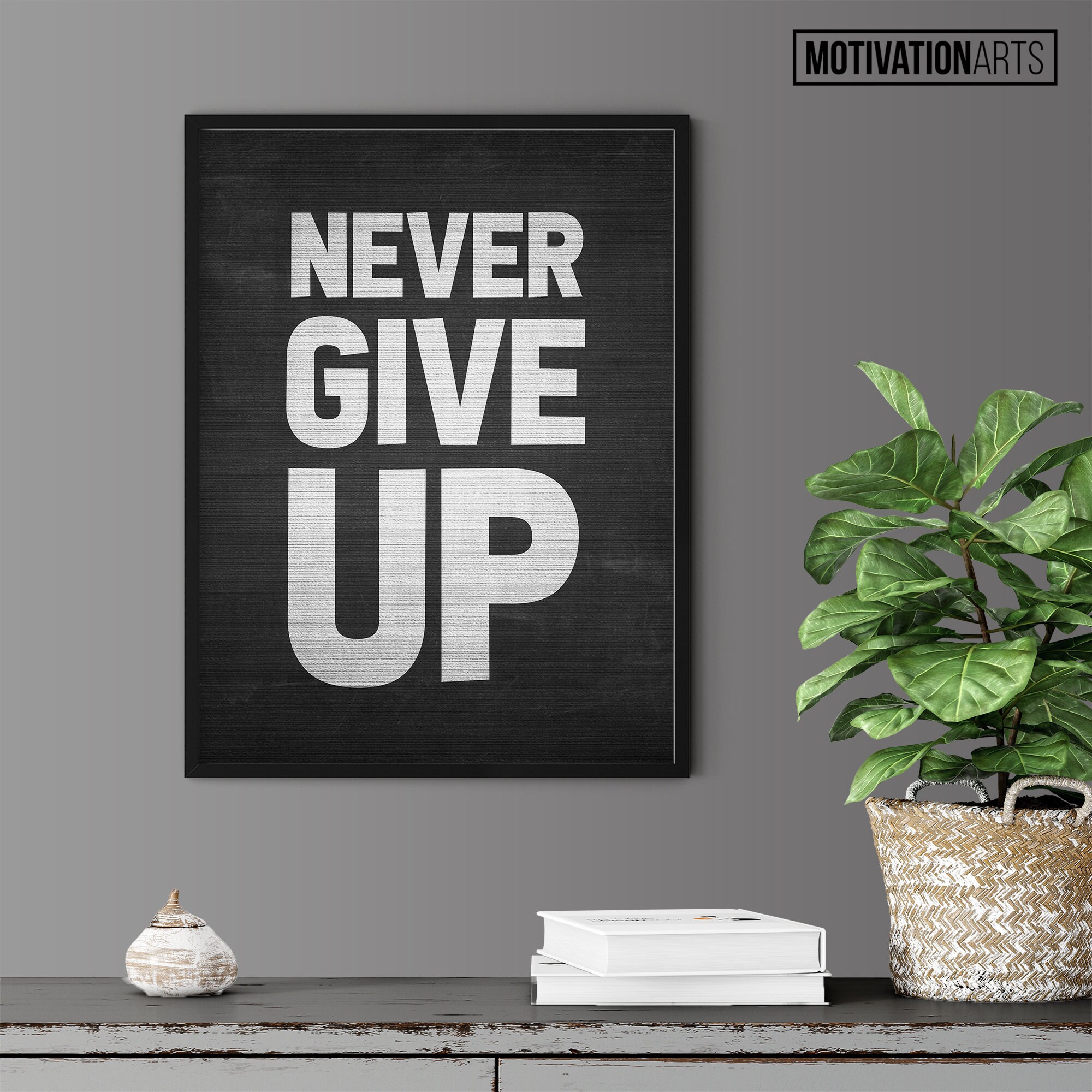 Never Give up Office Wall Art Home Office Decor | Etsy