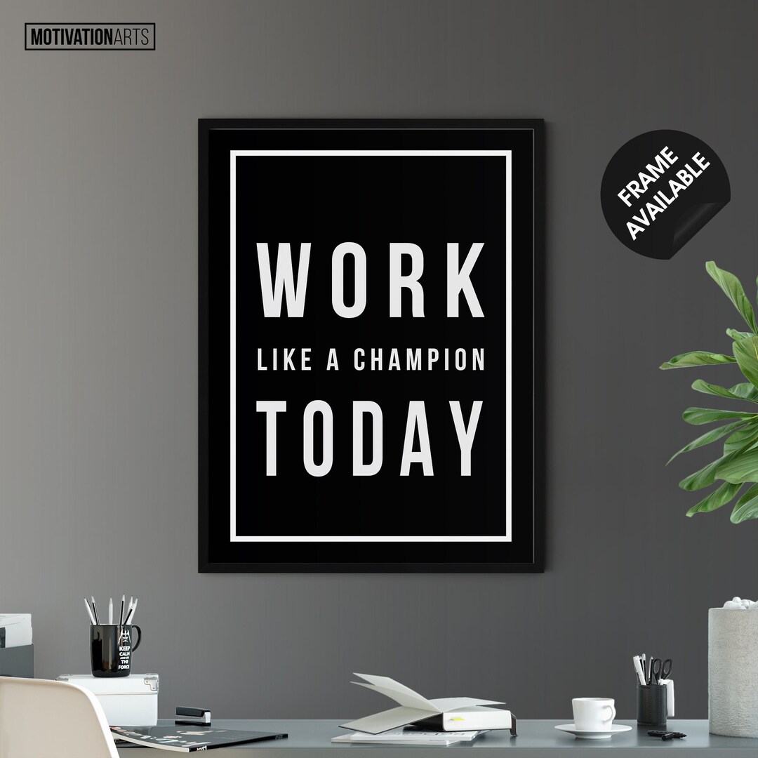Work Like a Champion Home Gym Wall Decor Fitness Sign Gift - Etsy