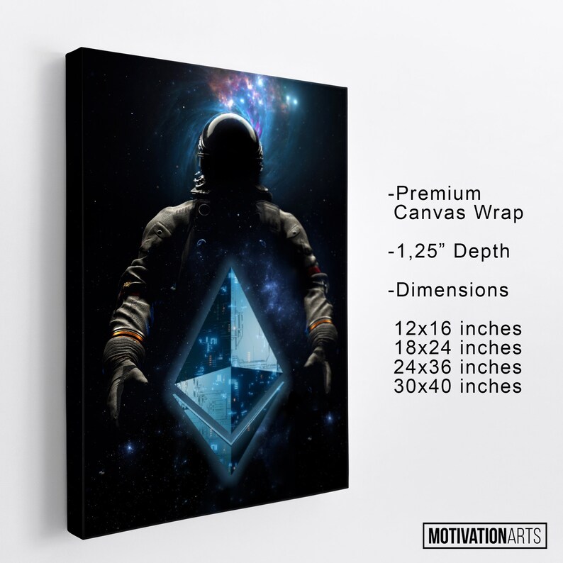 Ethereum Crypto Wall Art ETH Canvas Print Bitcoin Gift - Etsy