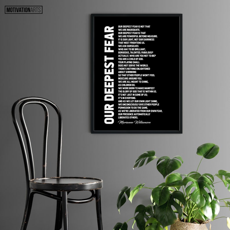 Our Deepest Fear Print Motivational Quote Poster - Etsy