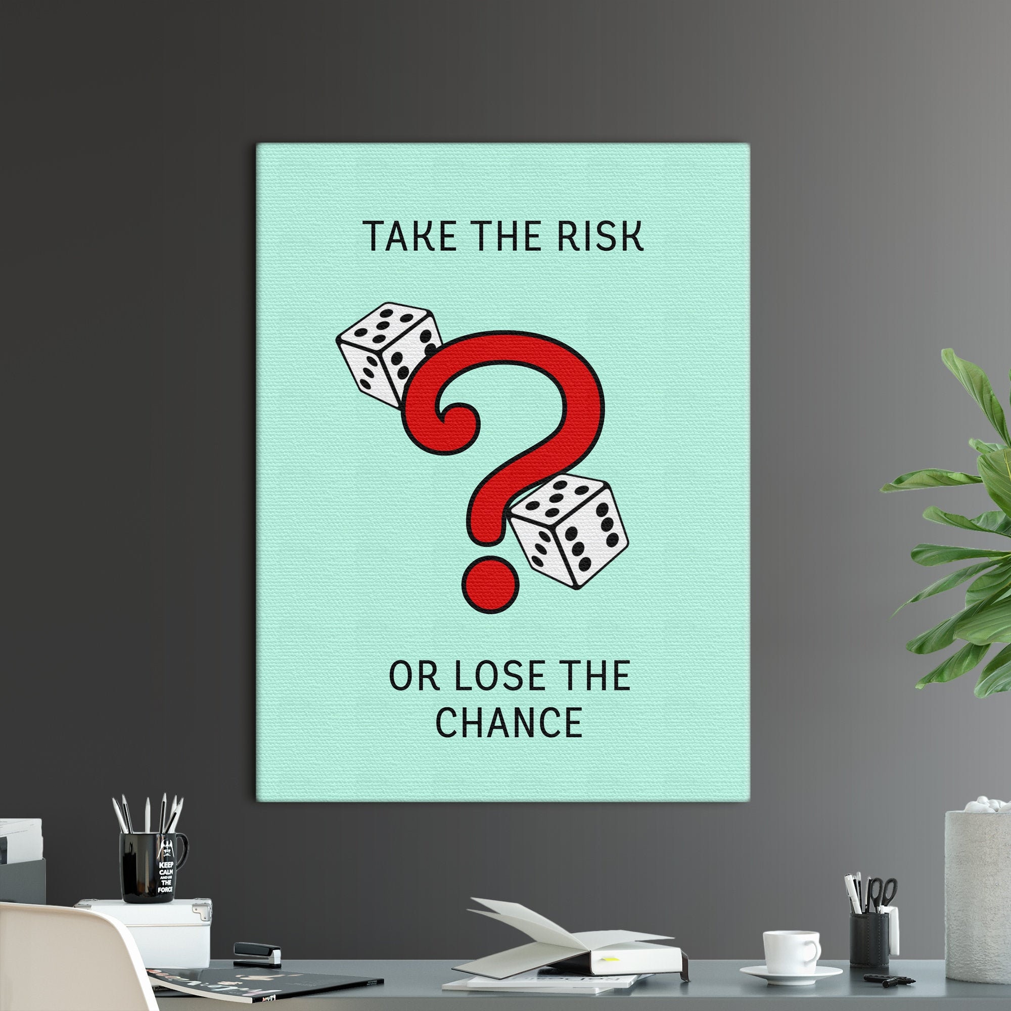 Take The Risk or Lose The Chance Inspirational Quote Canvas | Etsy