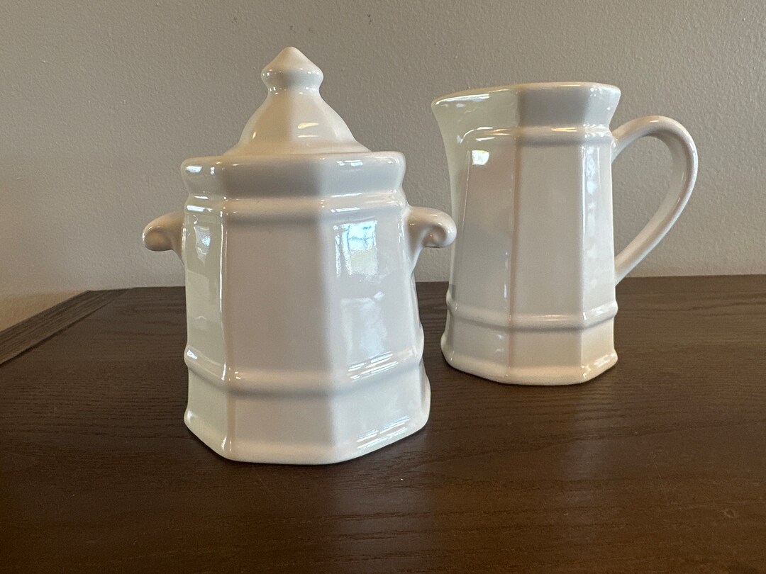 Vintage Pfaltzgraff Heritage Collection White Cream and Sugar - Etsy