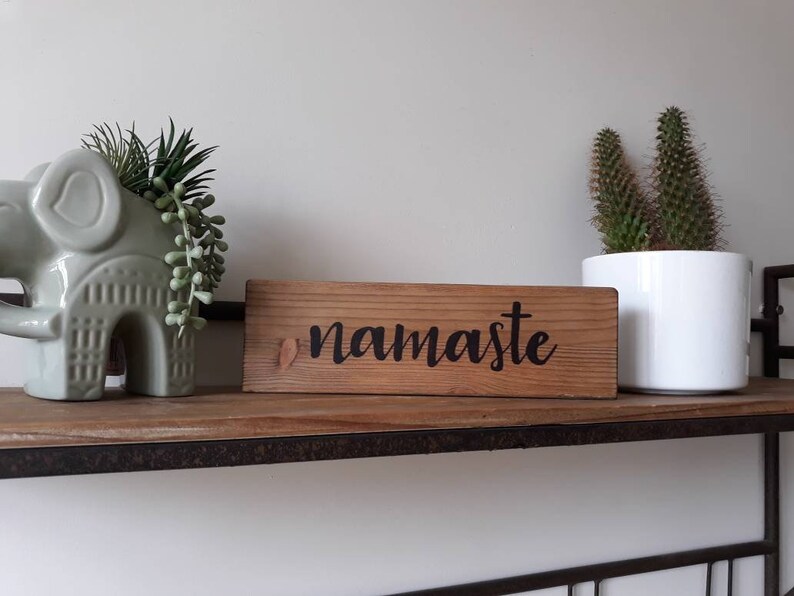 Namaste Wooden Plaque/sign Greetings Welcome Meditation | Etsy