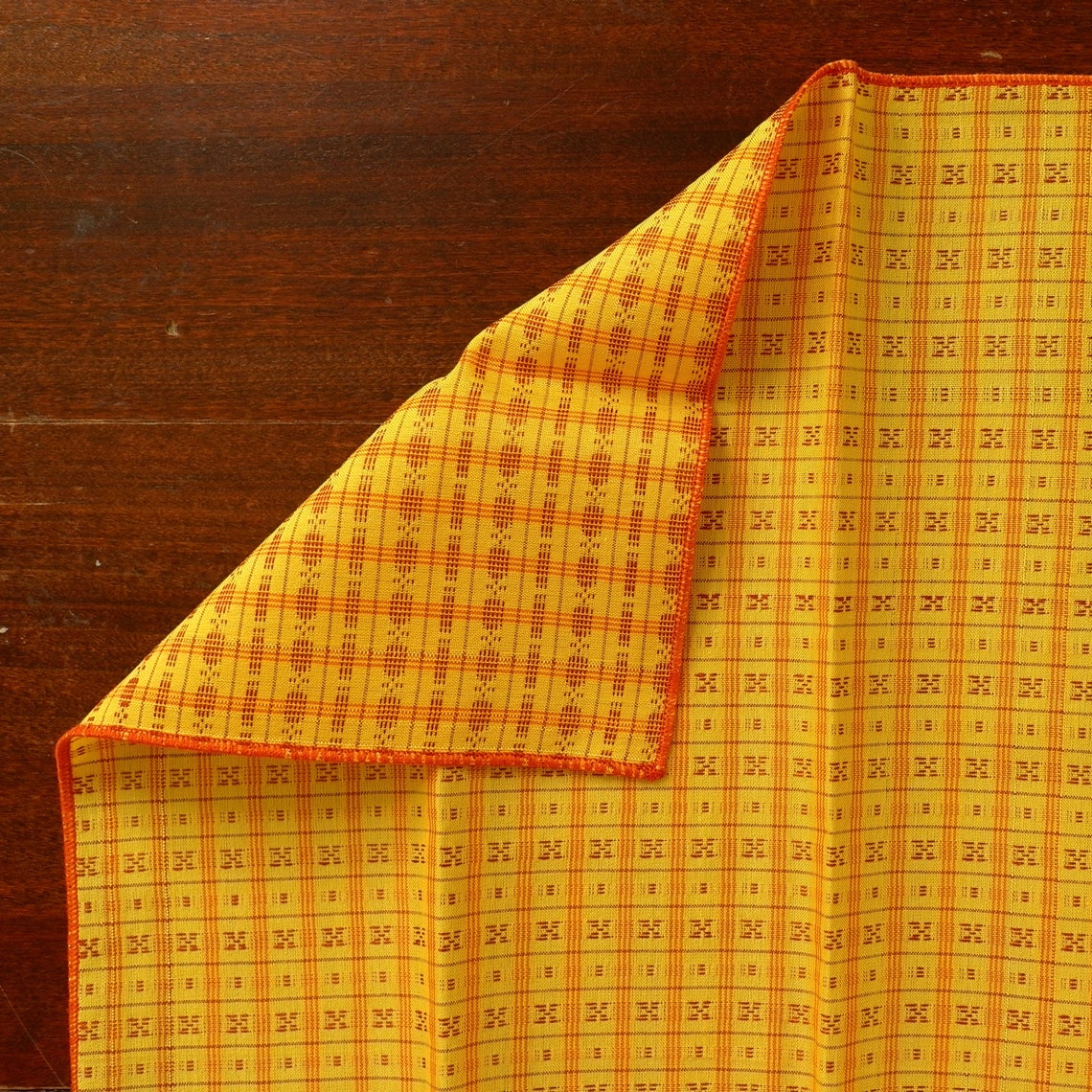 Handmade Pocket Square / Handkerchief (einstecktuch) in Yellow, Cotton ...