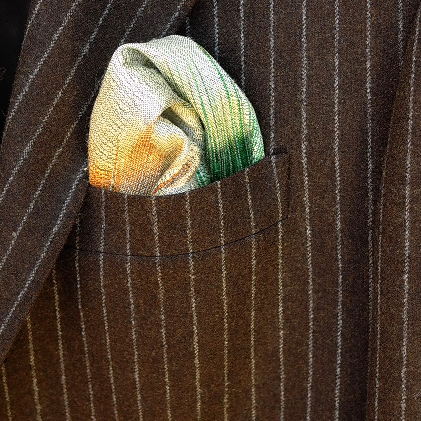 Luxury Handmade Pocket Square / Handkerchief einstecktuch in Gold and ...