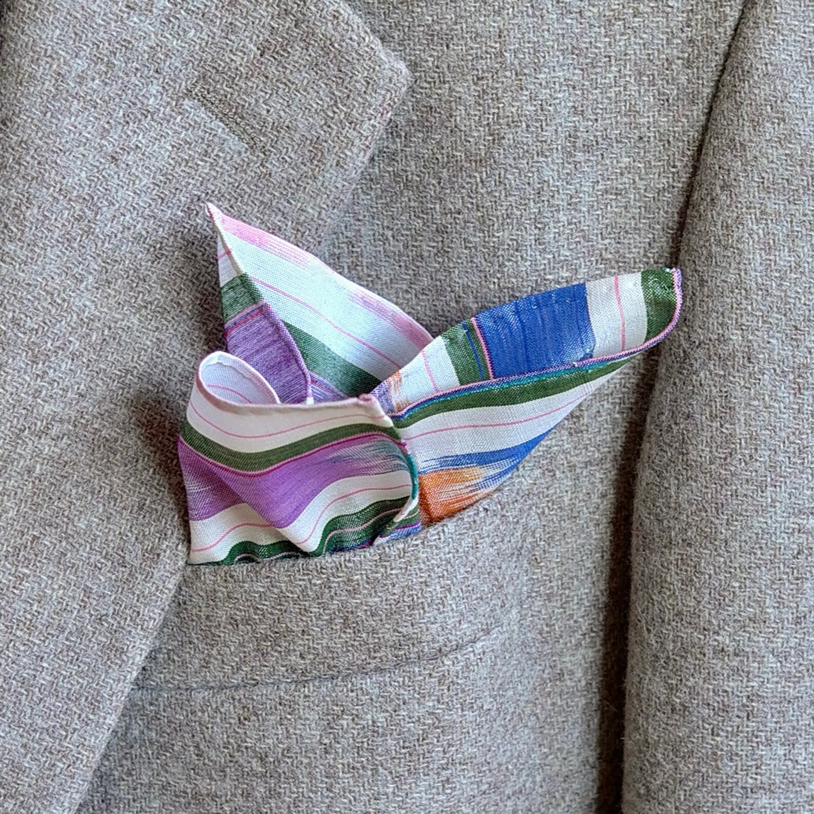 Handmade Multicoloured Pocket Square / Handkerchief (einstecktuch ...