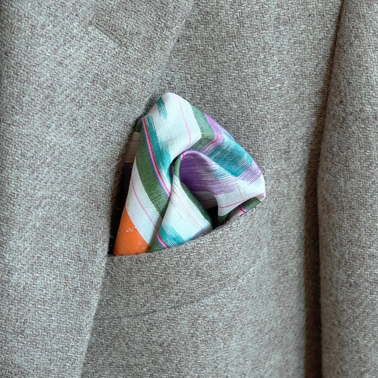 Handmade Multicoloured Pocket Square / Handkerchief (einstecktuch ...