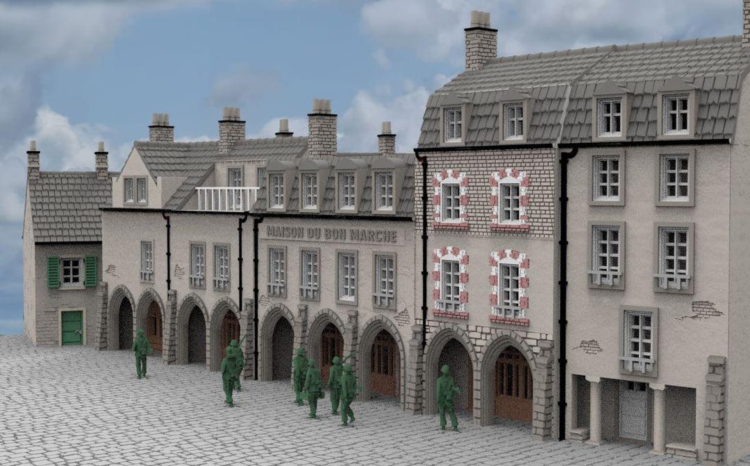 Bolt Action WW2 Terrain Carentan - Arcade Row - Etsy