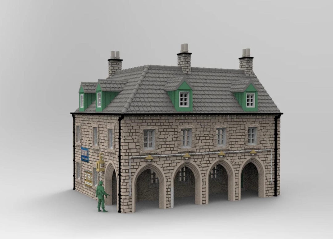 Bolt Action WW2 Terrain Carentan - Corner Arcade Building - Etsy