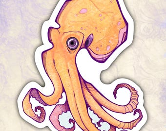 Watercolor Octopus Sticker - Etsy