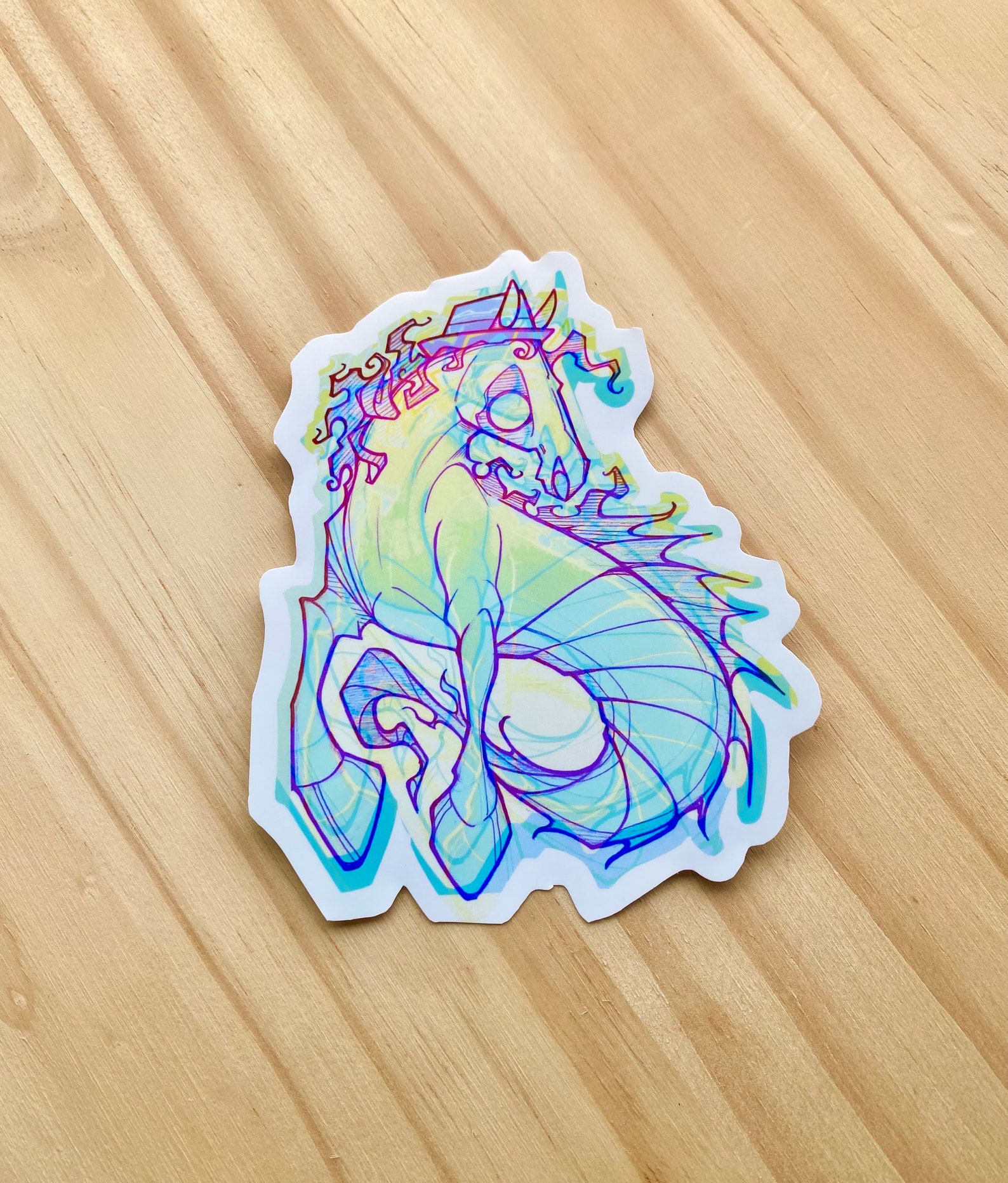 Hippocampus Colorsplash Sticker - Etsy