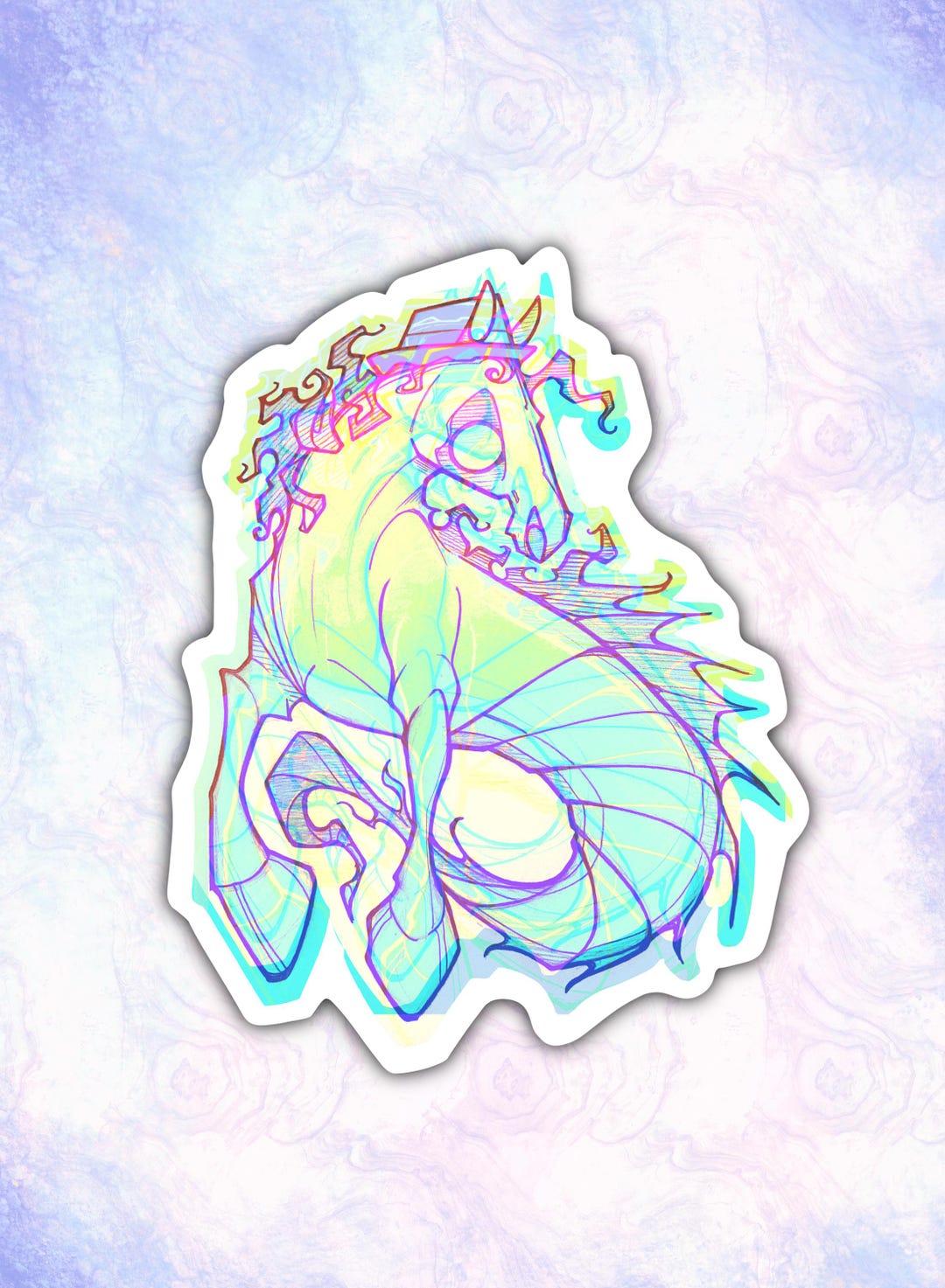 Hippocampus Colorsplash Sticker - Etsy