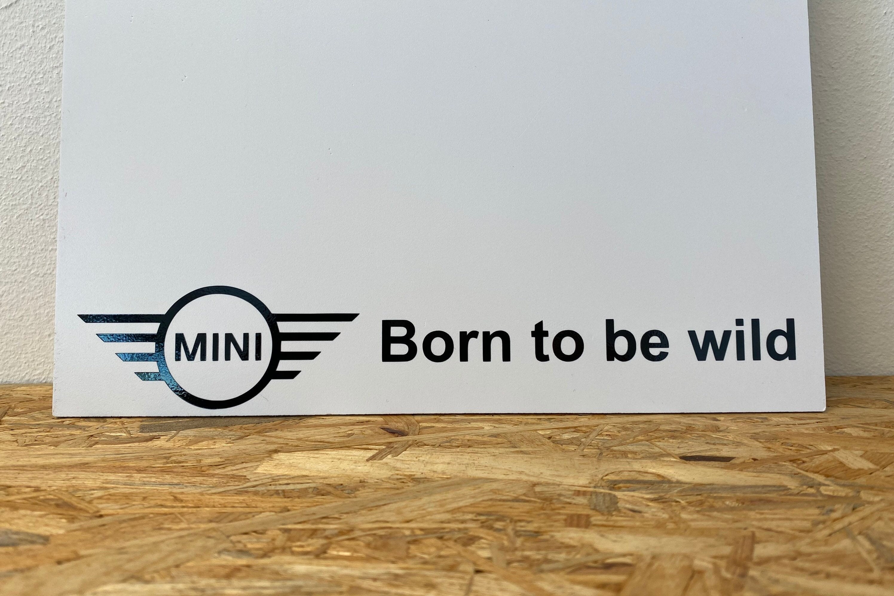 Born to Be Wild MINI Logo Sticker Lettering Mini Cooper S Countryman ...