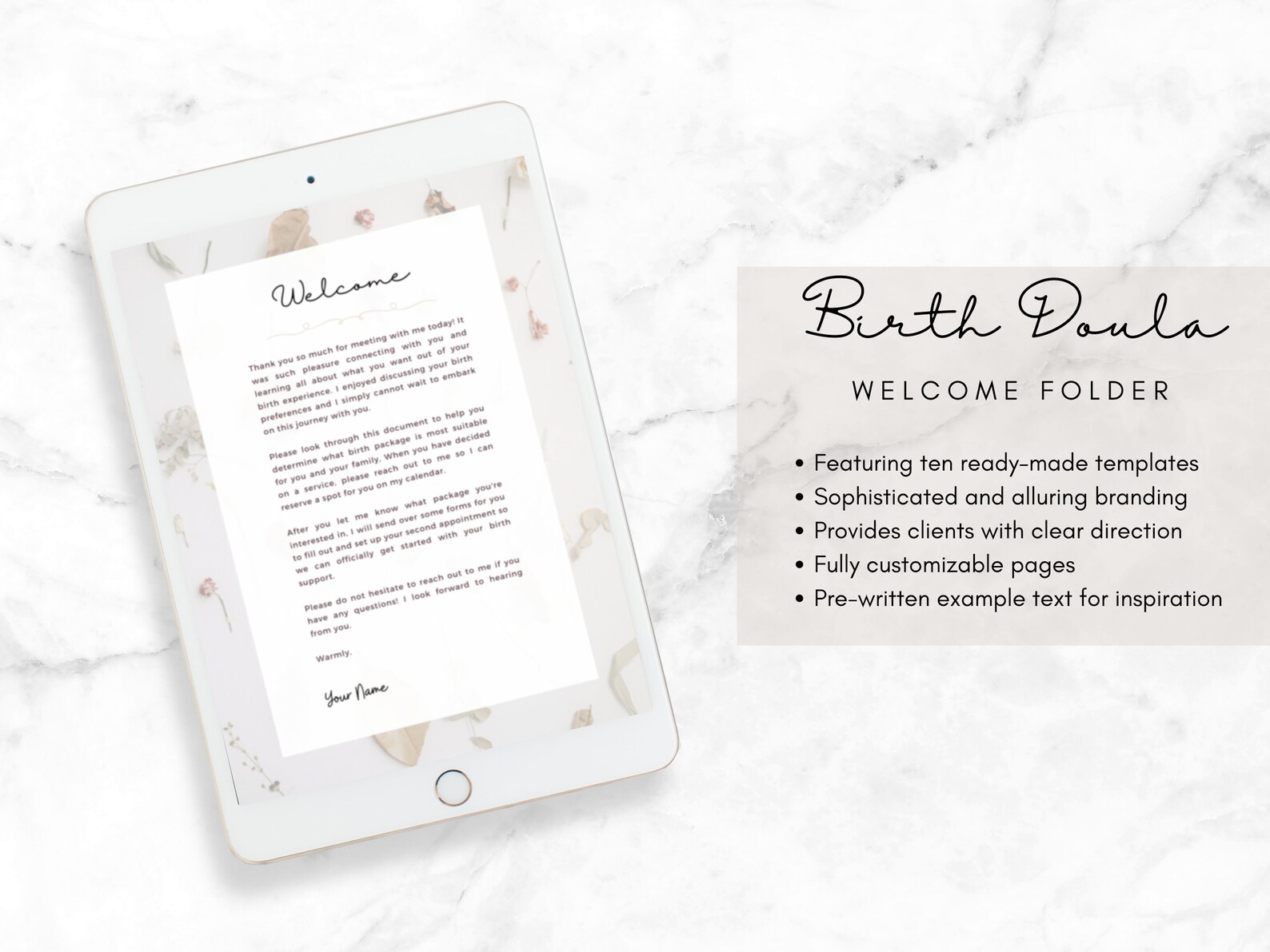 Editable Birth Doula Welcome Folder Template (canva) - Etsy
