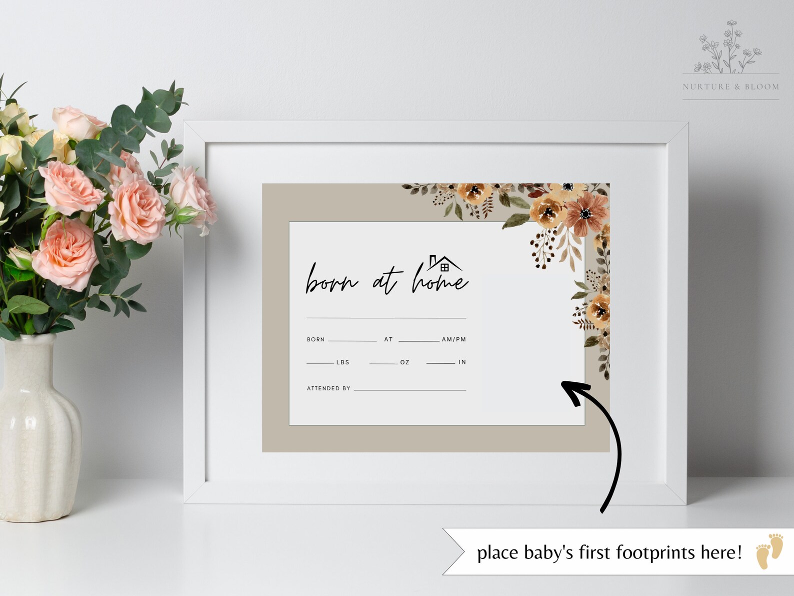 Home Birth Certificate, Born at Home, Midwife Client Handout, Baby ...