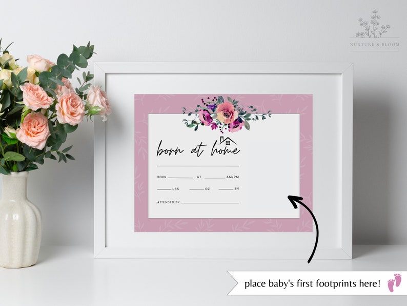 Home Birth Certificate, Born at Home, Midwife Client Handout, Baby ...