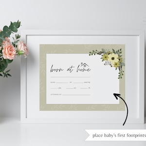 Home Birth Certificate, Born at Home, Midwife Client Handout, Baby ...
