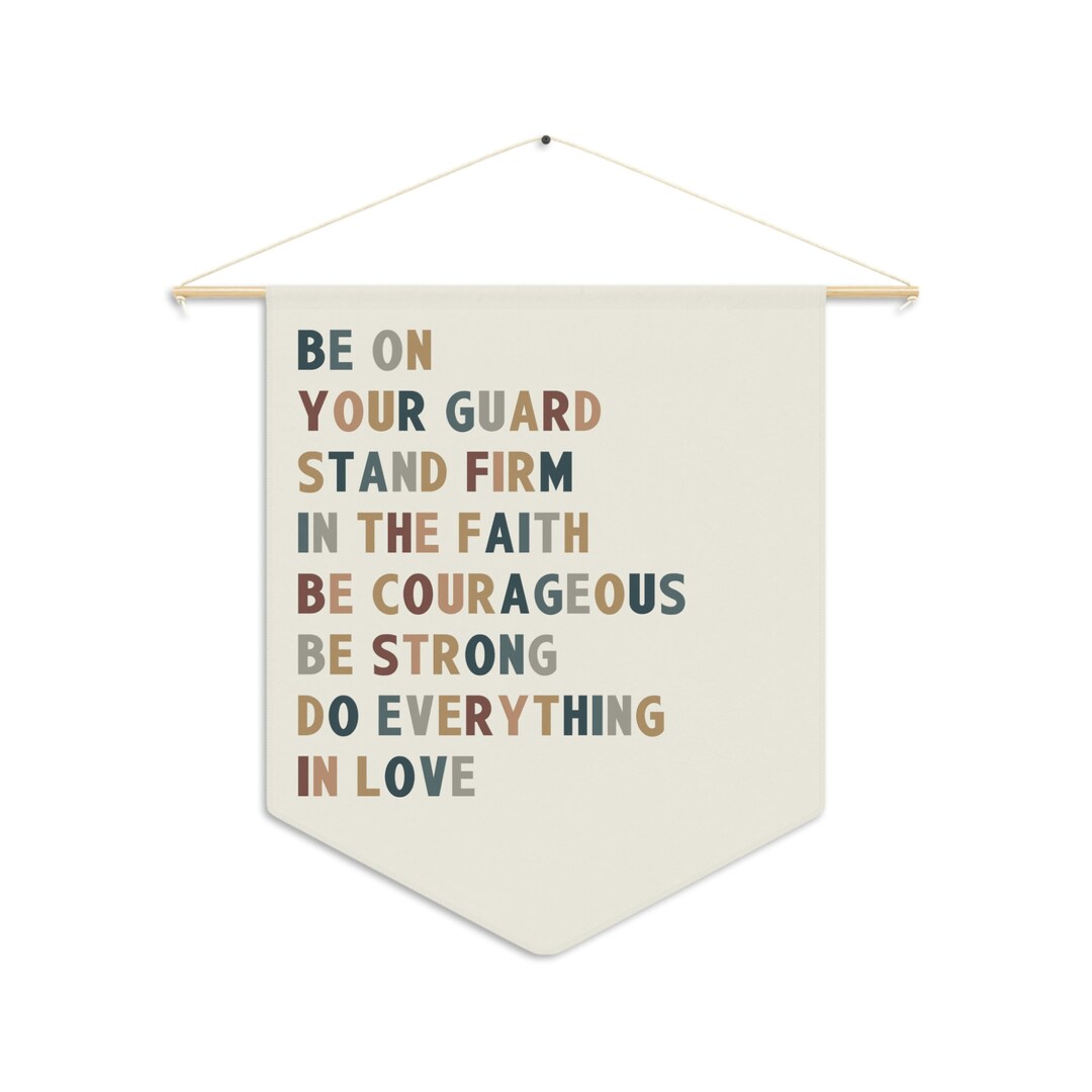 Bible Verse Wall Hanging Pennant Banner / Christian Nursery Wall Decor ...