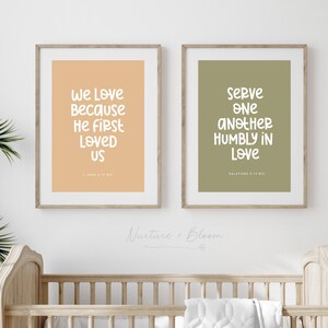 Kids Bible Verse Posters for Nursery, Scripture Wall Art, Church Sunday ...