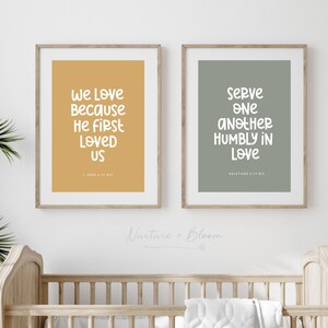 Kids Bible Verse Posters for Nursery, Scripture Wall Art, Church Sunday ...