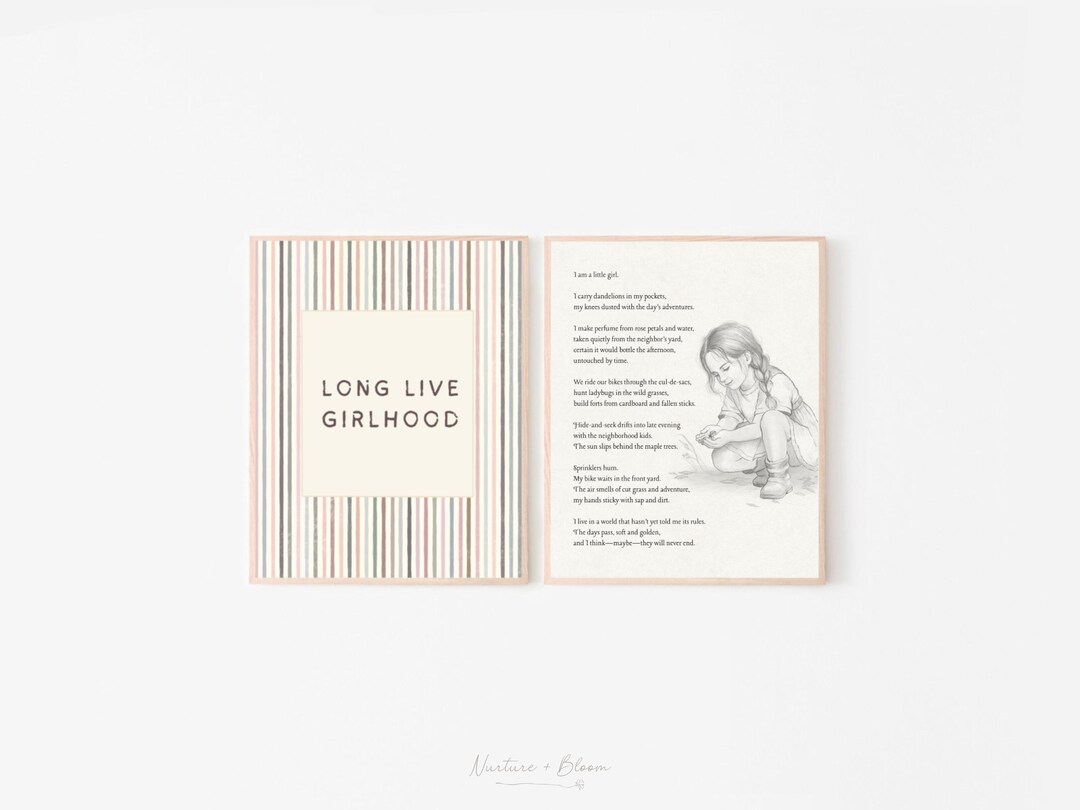 Set of 2 Printable Long Live Girlhood Nursery Wall Art, Toddler Girls ...