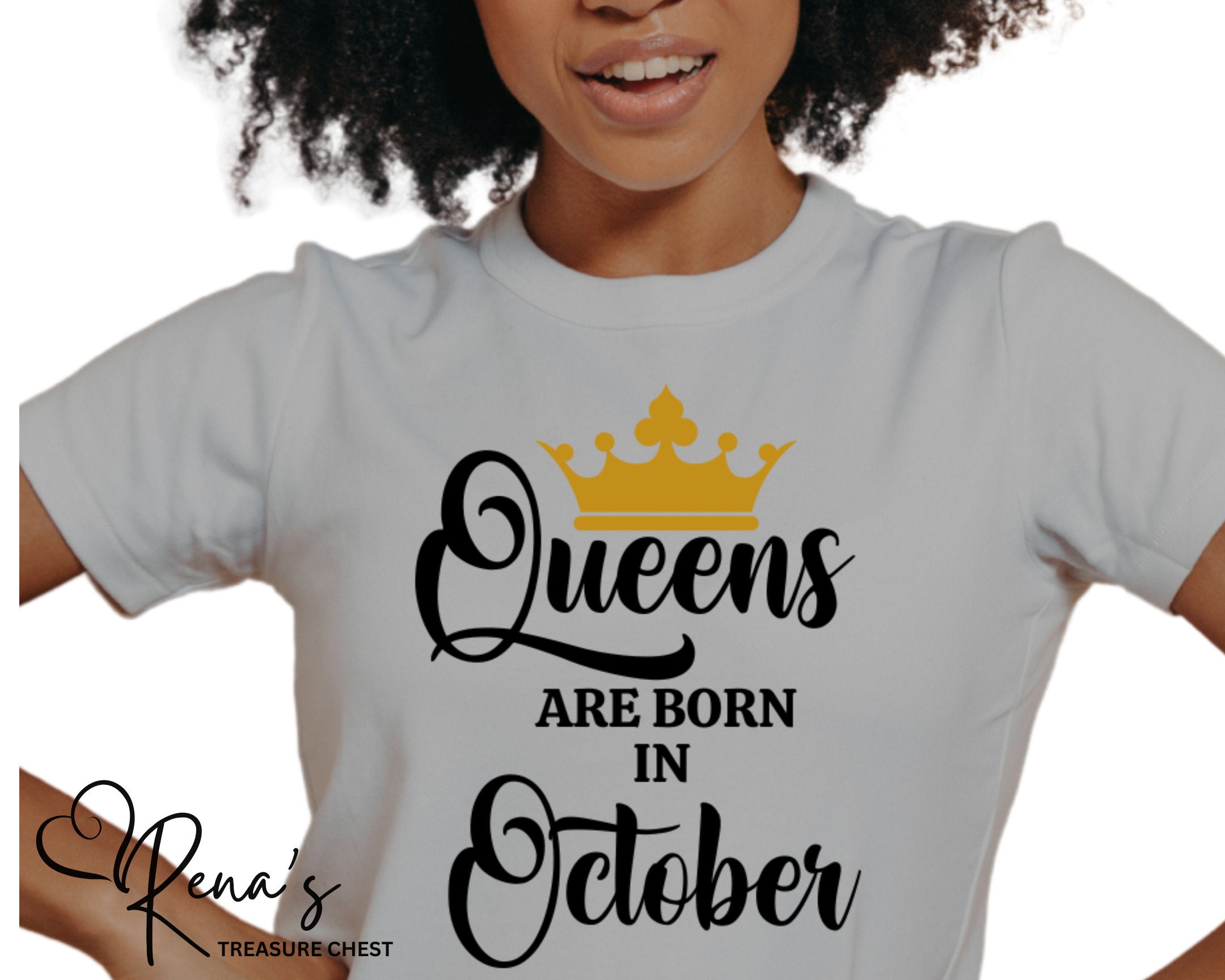 Queens Are Born in October SVG PNG, Birthday Queen, Birthday Queen ...