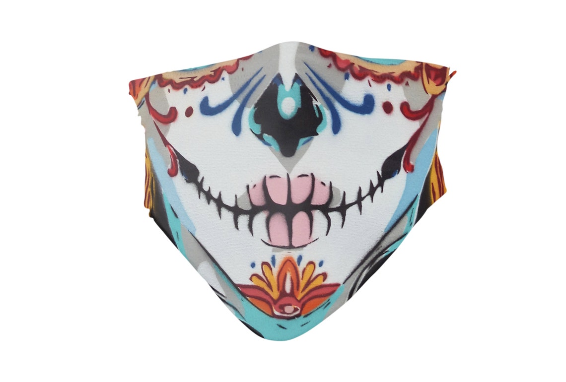 Day of the Dead Face Mask, Dia De Los Muertos Face Mask, Washable Face ...