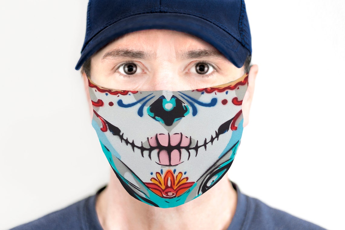 Day of the Dead Face Mask, Dia De Los Muertos Face Mask, Washable Face ...