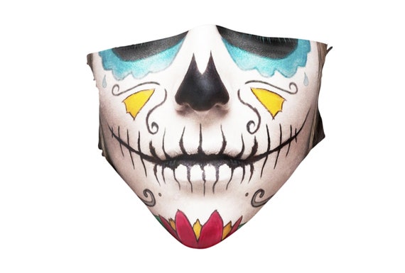 Day of the Dead Face Mask Dia De Los Muertos Face Mask | Etsy