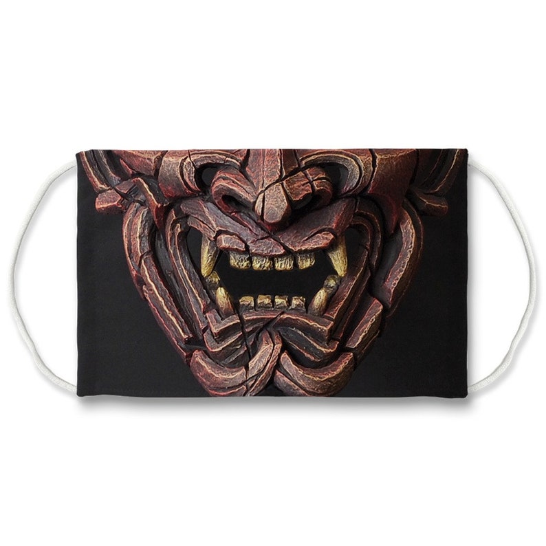 Japanese Samurai Face Mask, Demon Face Mask, Washable Face Mask, Funny ...