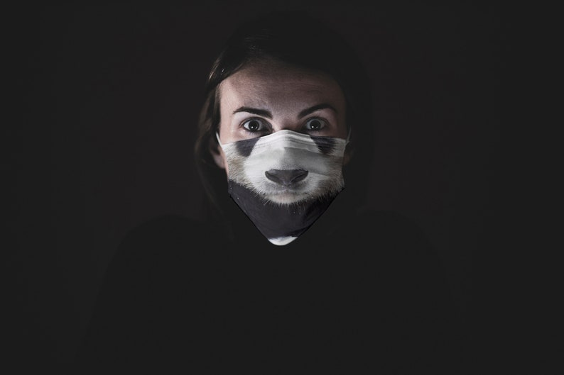 Panda Nose Face Mask Funny Panda Face Mask Washable Face - Etsy