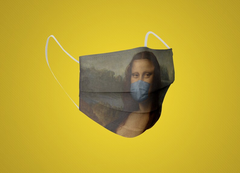 Mona Lisa in Face Mask Mona Lisa Leonardo Da Vinci Funny - Etsy