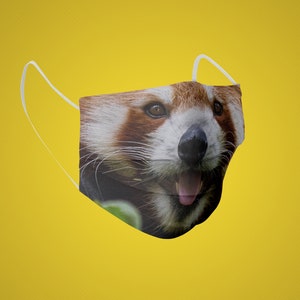 Red Panda Nose Face Mask, Funny Panda Face Mask, Washable Face Mask ...