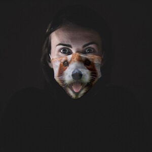 Red Panda Nose Face Mask, Funny Panda Face Mask, Washable Face Mask ...